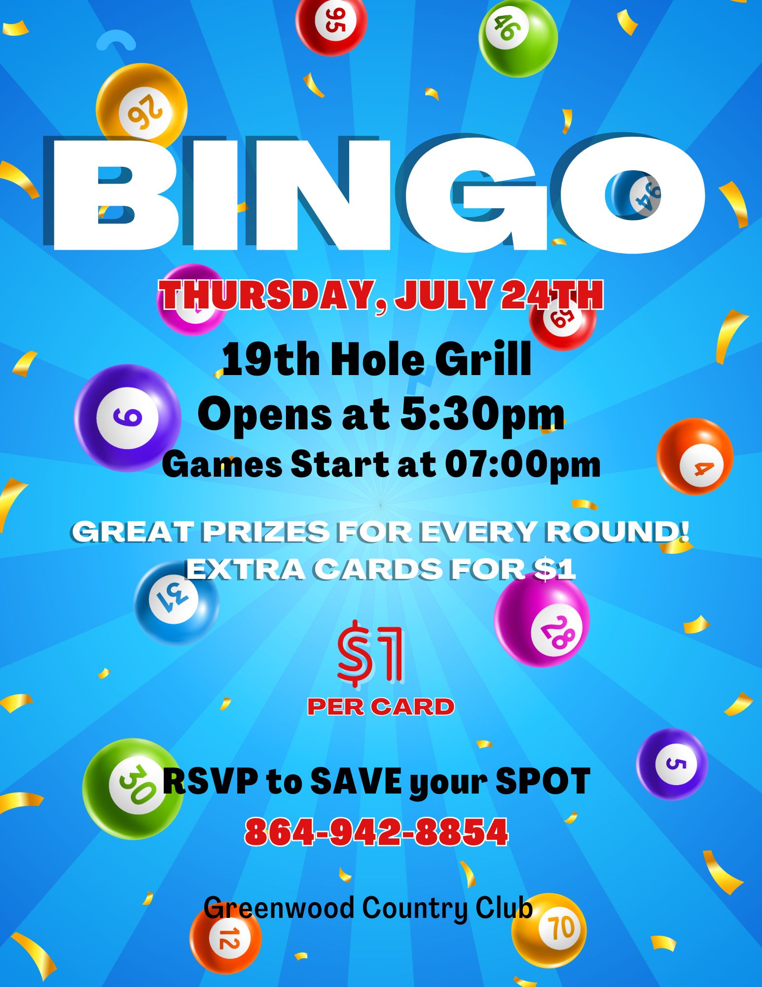 Bingo Night – Greenwood Country Club